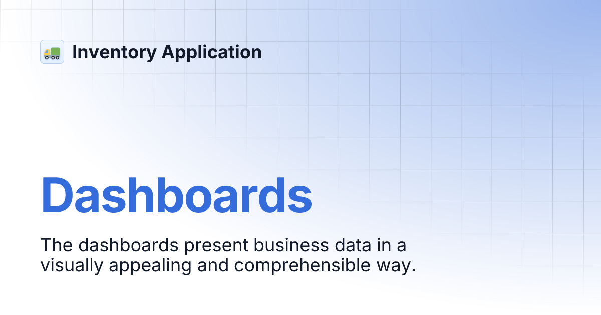 Dashboards | Inventory Application