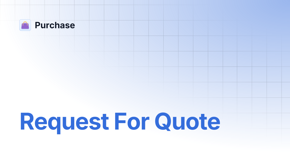 Request For Quote | Purchase