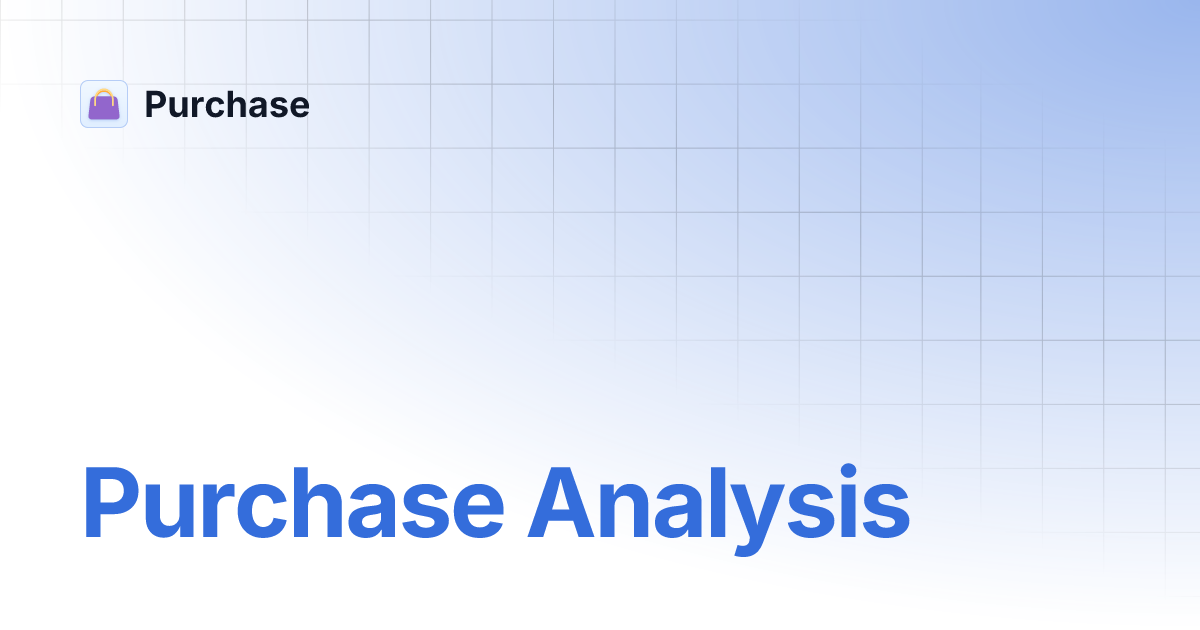 Purchase Analysis | Purchase