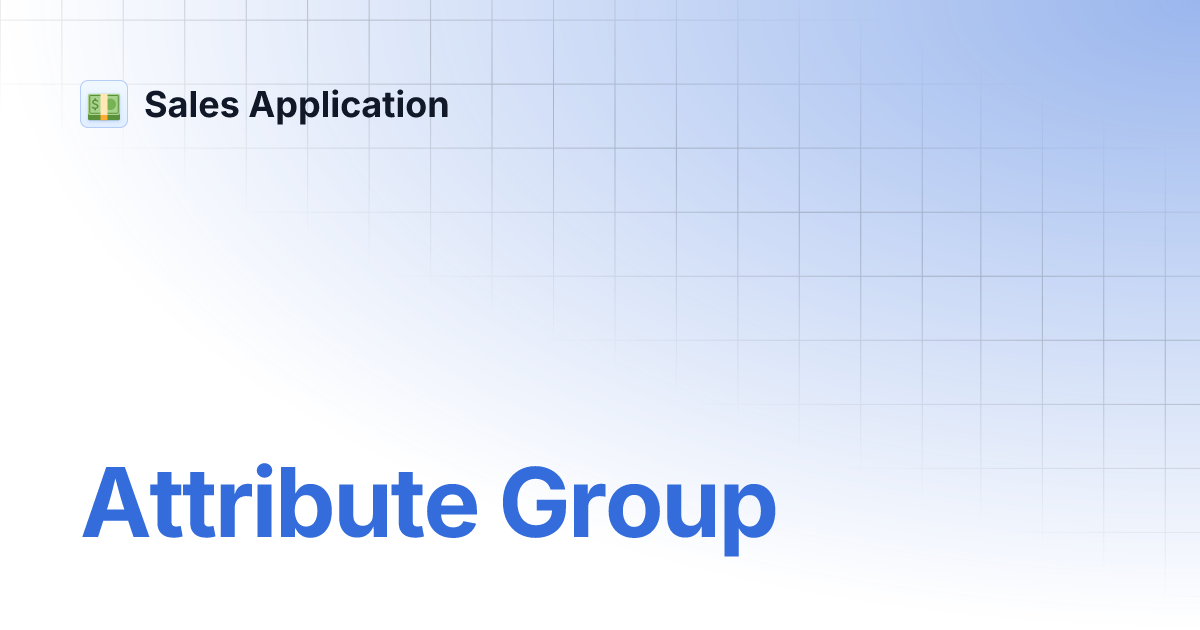 Attribute Group Sales Application