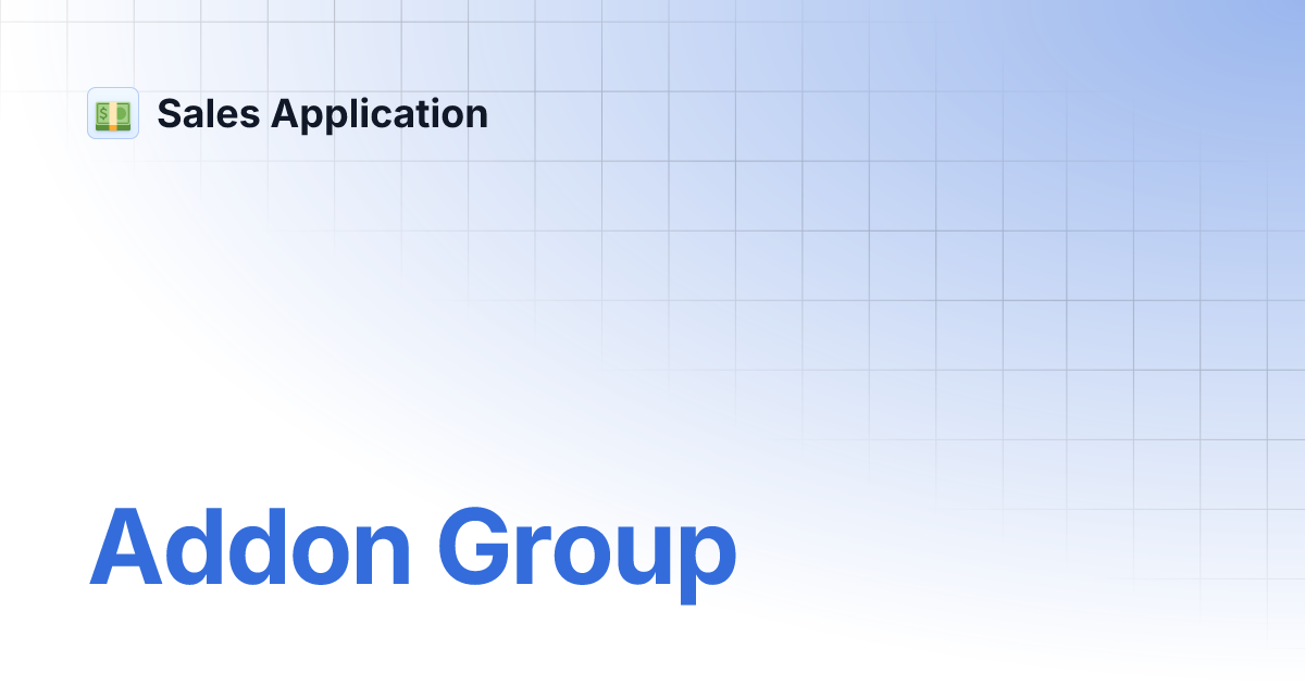 Addon Group | Sales Application
