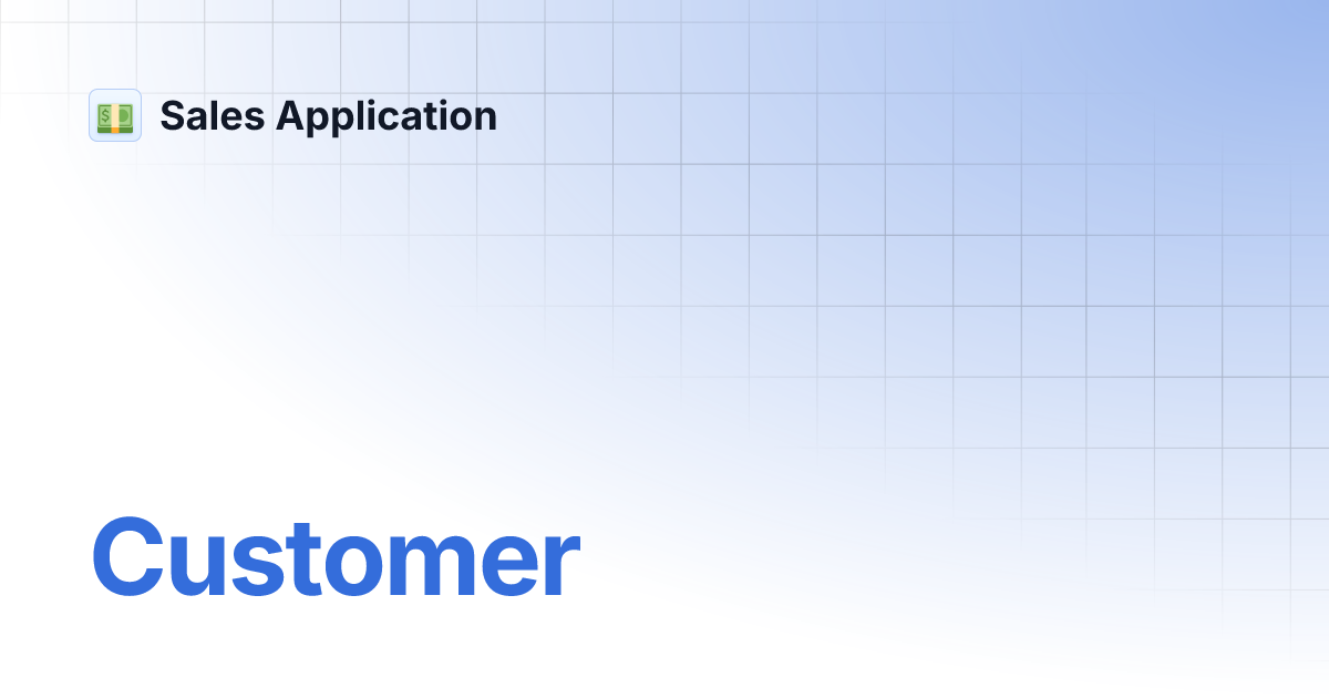 Customer | Sales Application