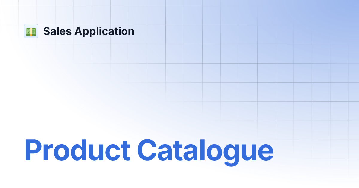 Product Catalogue | Sales Application