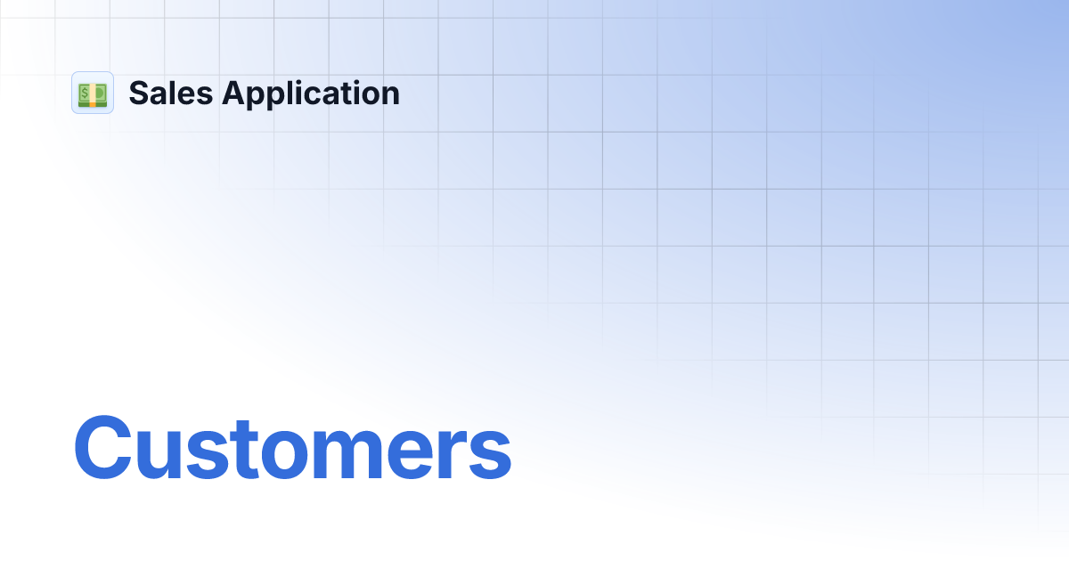 Customers | Sales Application