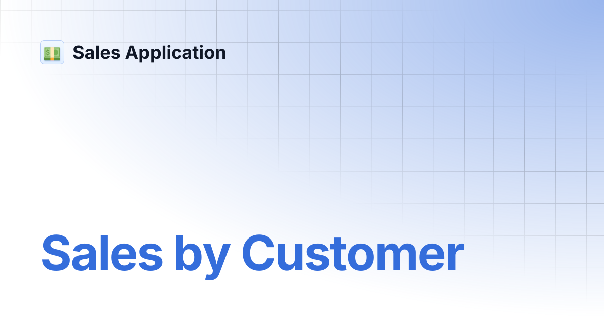 Sales by Customer | Sales Application